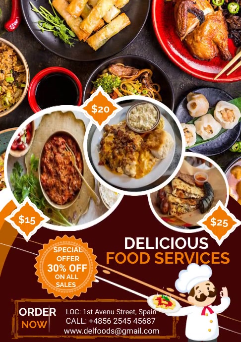 FOOD SERVICES Template | PosterMyWall