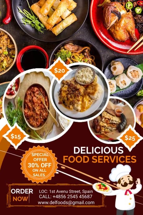 FOOD SERVICES POST Template | PosterMyWall