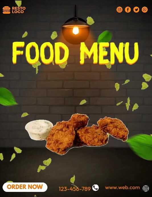 Food Snack Menu Video Template | PosterMyWall