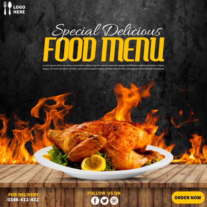 FOOD SQUARE.E Template | PosterMyWall