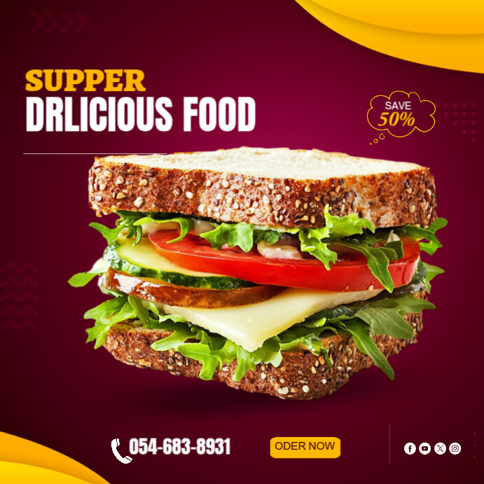 FOOD TEMPLATE | PosterMyWall