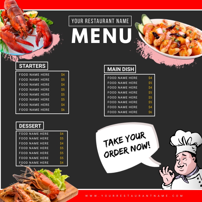 Modèle FOOD TEMPLATE.E | PosterMyWall