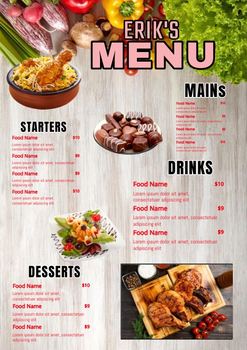 FOOD TEMPLATE.E | PosterMyWall