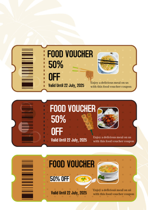 Food voucher Coupon 35% off Template | PosterMyWall