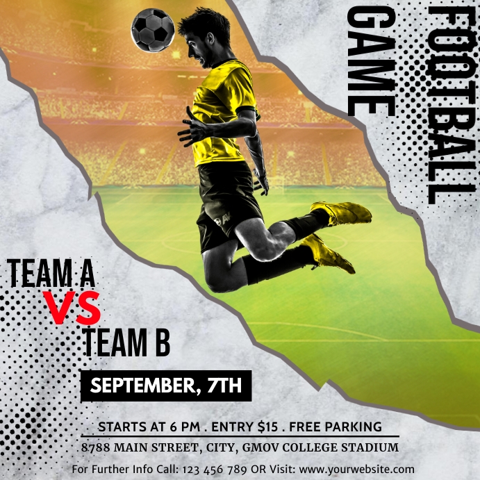 football, soccer football, soccer game Template | PosterMyWall