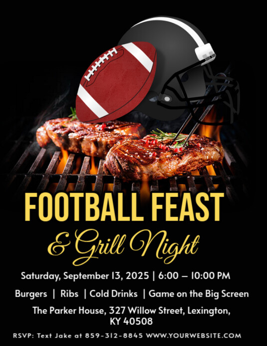 Copy of Football & BBQ Party , bbq , football | PosterMyWall