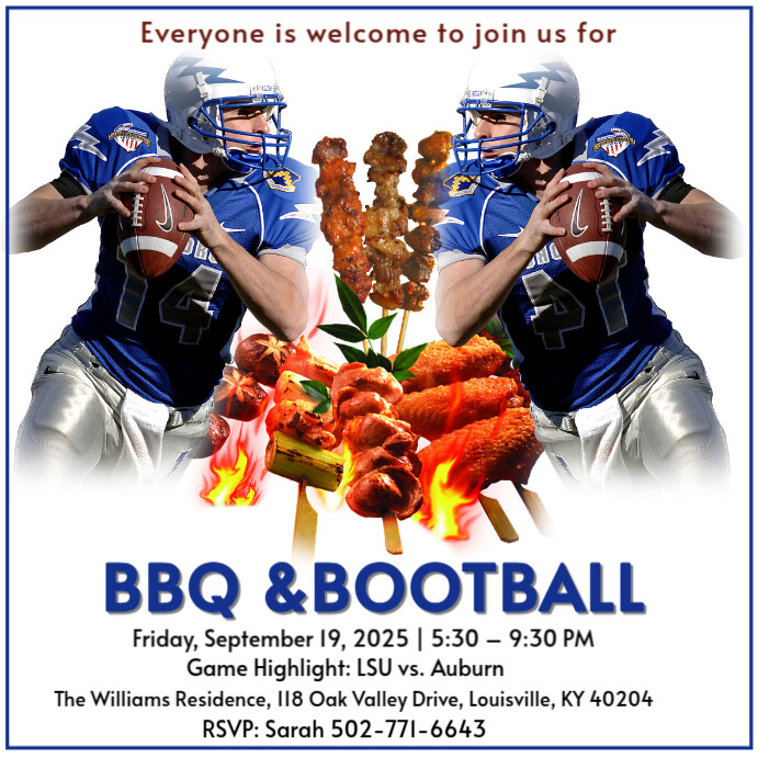 Football & BBQ Party , bbq , football Template | PosterMyWall