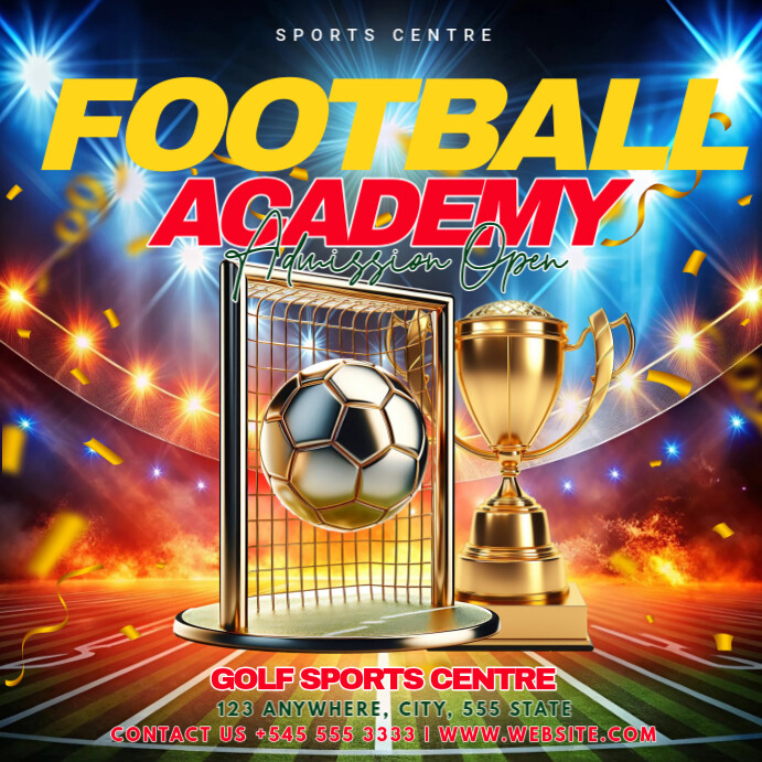 Copy of Football Academy Admission Open Instagram Post | PosterMyWall