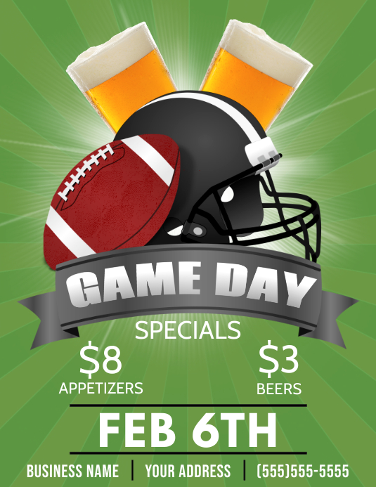 FOOTBALL BAR Template | PosterMyWall