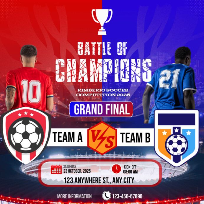 FOOTBALL BATTLE Template | PosterMyWall