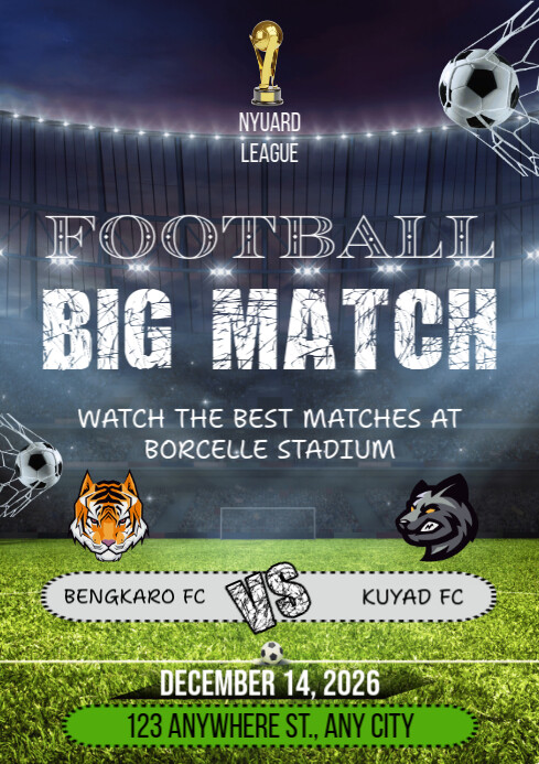 FOOTBALL BIG MATCH Templat | PosterMyWall