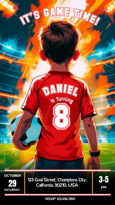 FOOTBALL BIRTHDAY Template | PosterMyWall