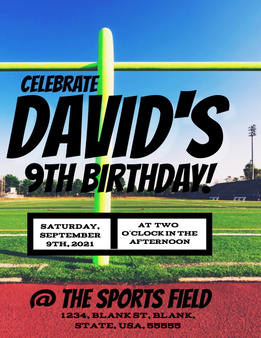 Football birthday invite Template | PosterMyWall