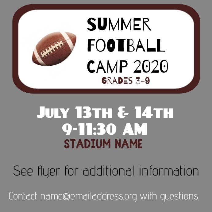 Football Camp Template | PosterMyWall