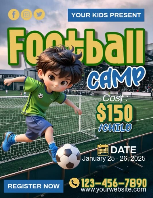 Copy of Football Camp Template | PosterMyWall