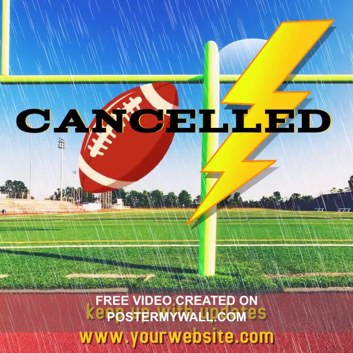 Football Cancelled due to weather Template | PosterMyWall