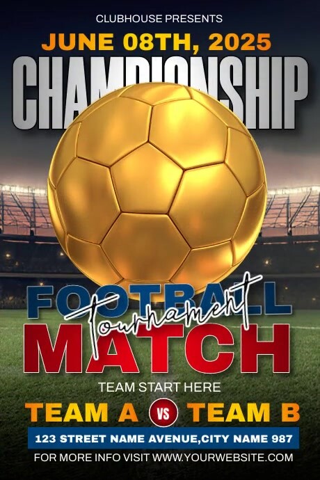 Football Championships Tournament Template | PosterMyWall