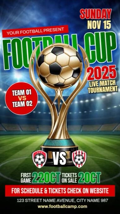 Plantilla de Football Cup Ads | PosterMyWall