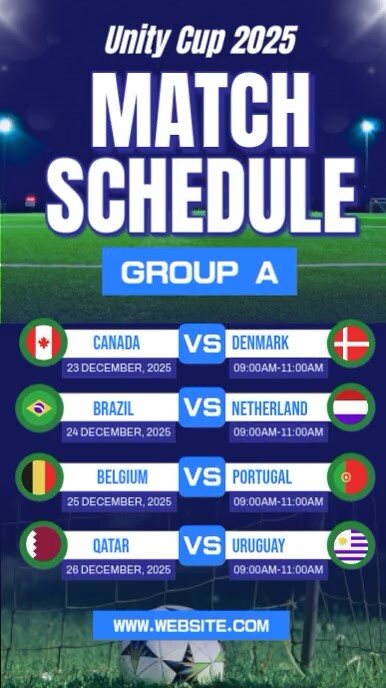 Football Cup Match Schedule Template | PosterMyWall