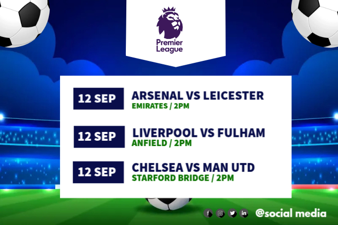 Football MatchDay Team Schedule Ad Post Template | PosterMyWall