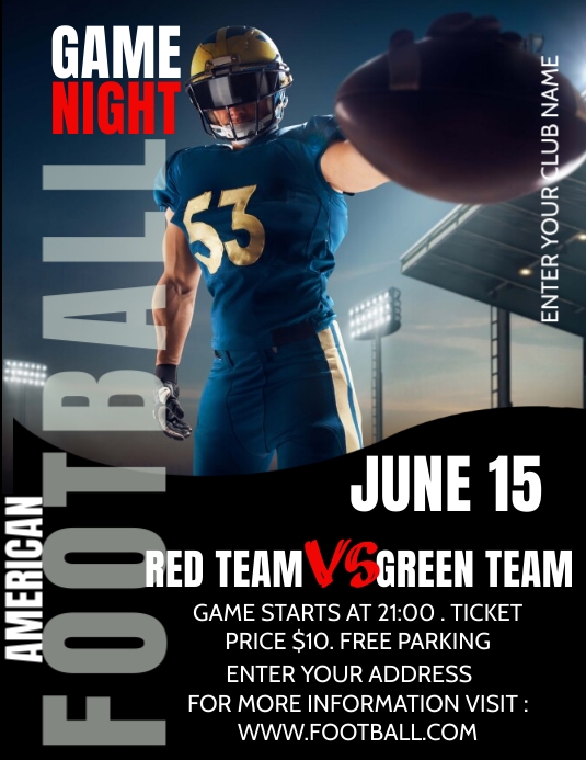 FOOTBALL Template | PosterMyWall