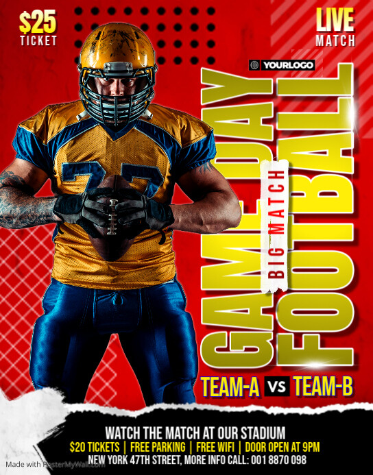 FOOTBALL Template | PosterMyWall