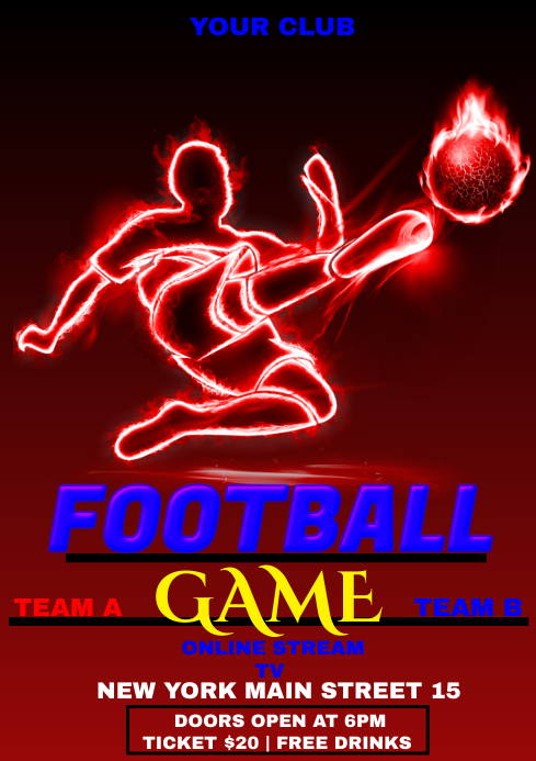 FOOTBALL Template | PosterMyWall