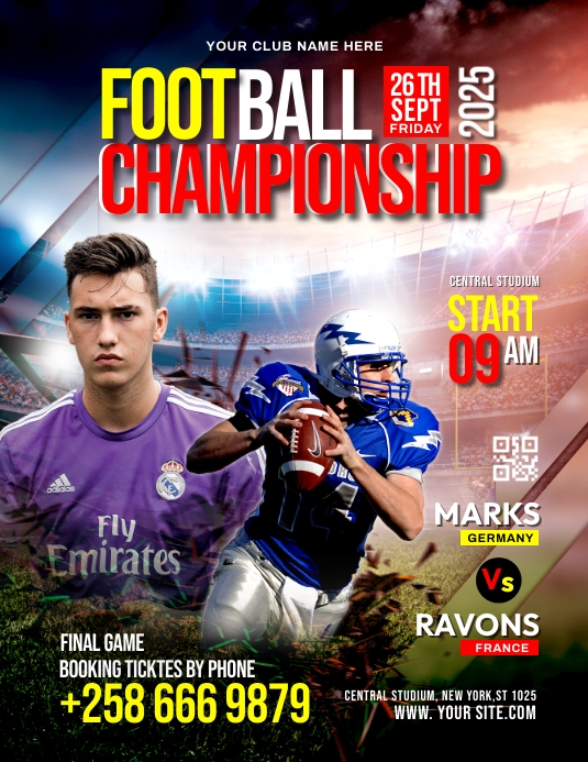 FOOTBALL Template | PosterMyWall
