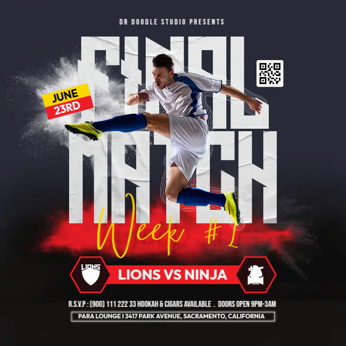 Iklan Pertandingan Final Sepak Bola Templat | PosterMyWall