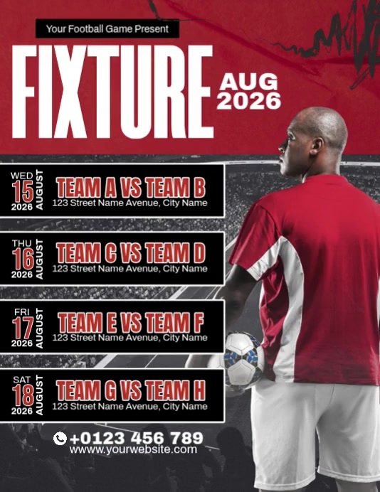 Football Fixture Template | PosterMyWall