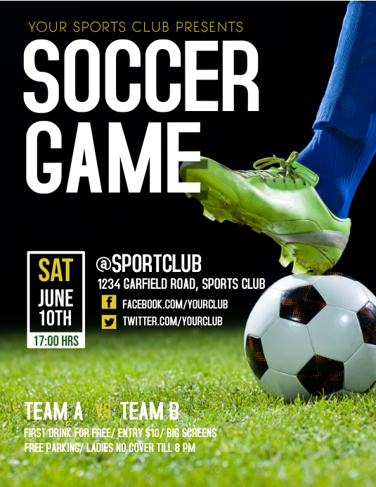 Football Flyer, Soccer Flyer, schedules Template | PosterMyWall