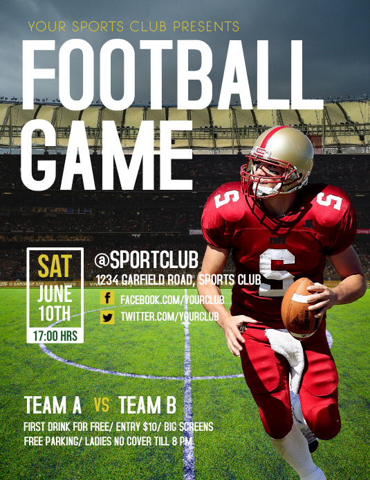 Copy of Football Flyer, Soccer Flyer, schedules | PosterMyWall