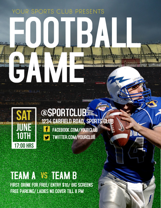 Football Flyer, Soccer Flyer, schedules Template | PosterMyWall