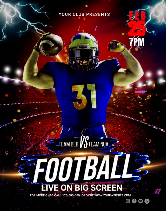 Copy of football flyer ad design | PosterMyWall