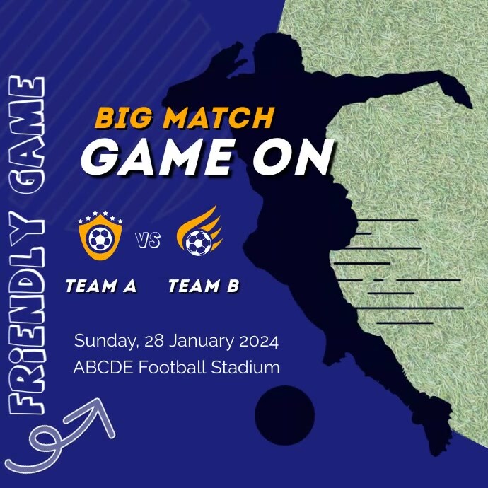Football friendly game Template | PosterMyWall