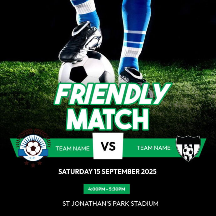 Football friendly match poster Template | PosterMyWall