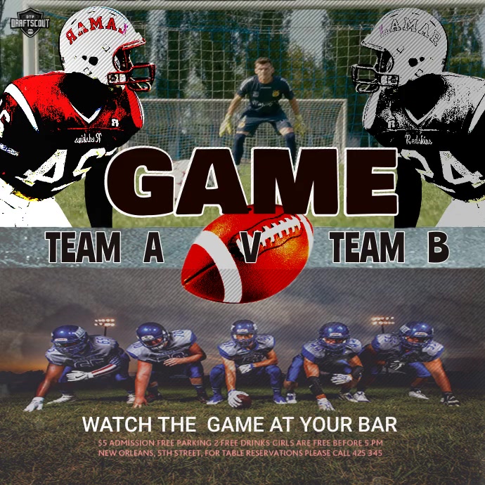Copy of football game ad design flyer | PosterMyWall