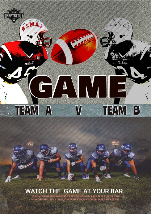 football game ad design flyer Template | PosterMyWall