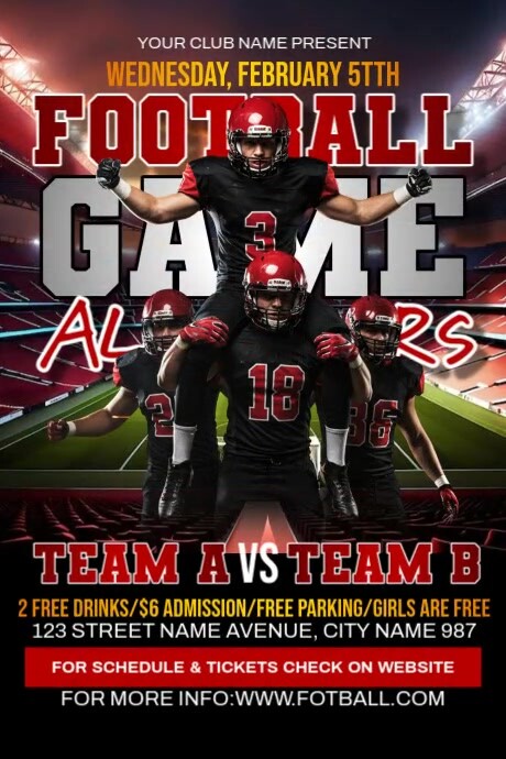 Football Game Ads Template | PosterMyWall