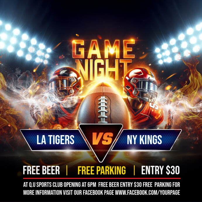 Copy of Football Game Day Ad Template | PosterMyWall