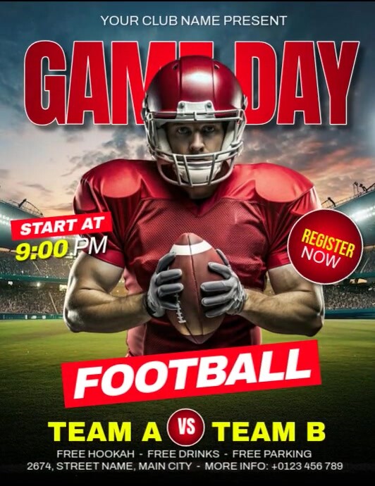 Football Game Day Template | PosterMyWall