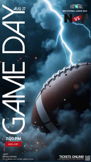 Copy of Football game day watch party announcement design | PosterMyWall