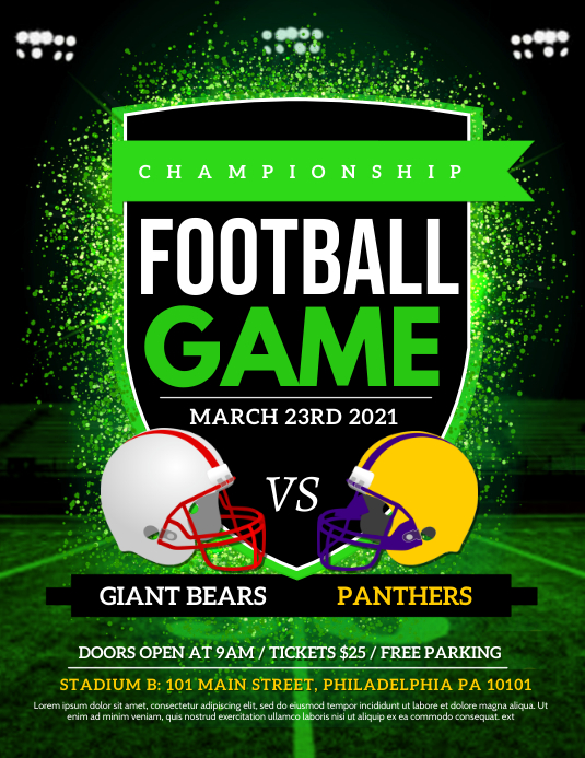 Football Game Template | PosterMyWall