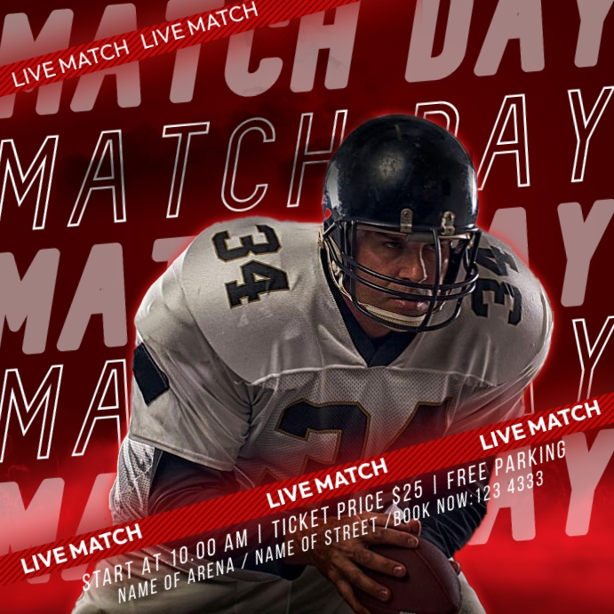 Football Game Design Template | PosterMyWall