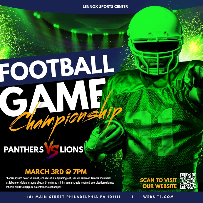 Football Game Template | PosterMyWall