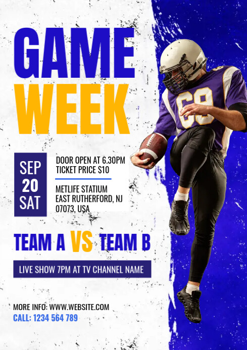 Football Game Flyer, Soccer Flyer Template | PosterMyWall
