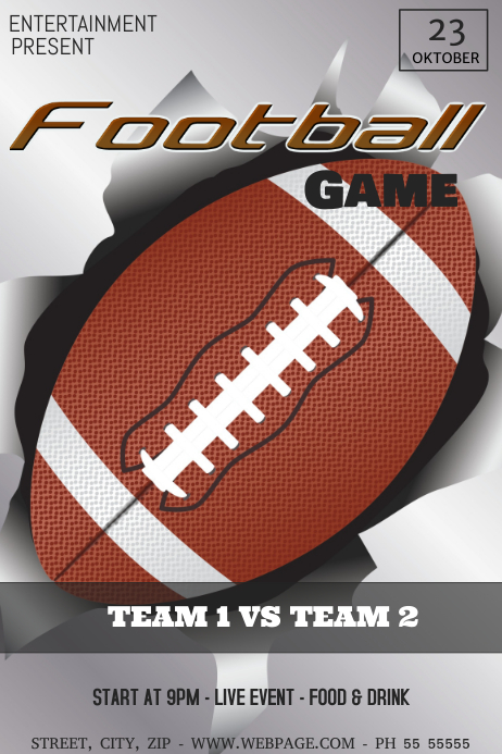 Football game flyer template | PosterMyWall
