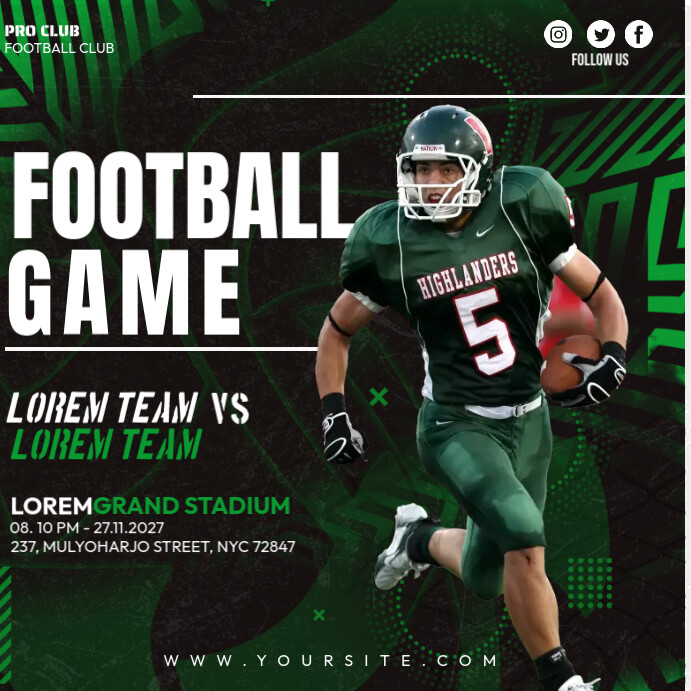 Football Game Match Template | PosterMyWall