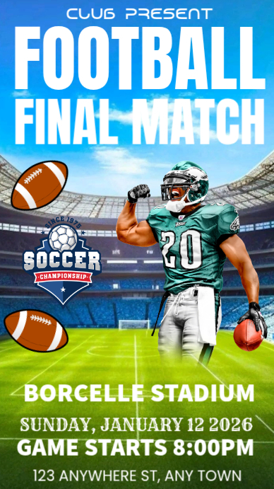 Football Game night poster Template | PosterMyWall