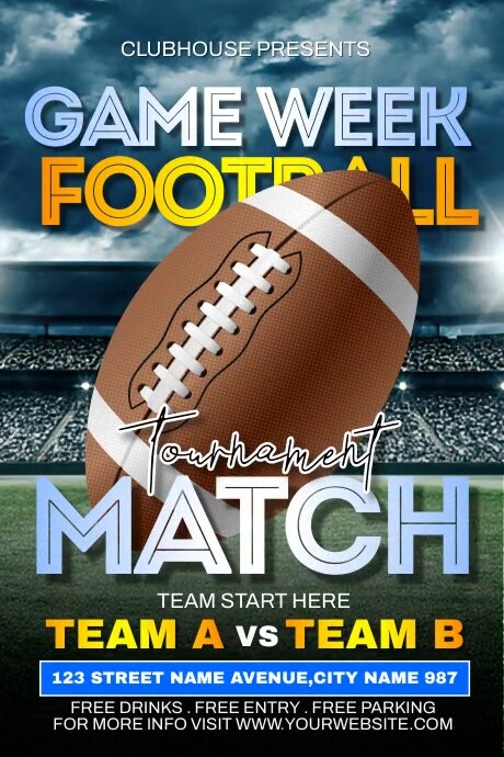 Football Game Tournament Template | PosterMyWall